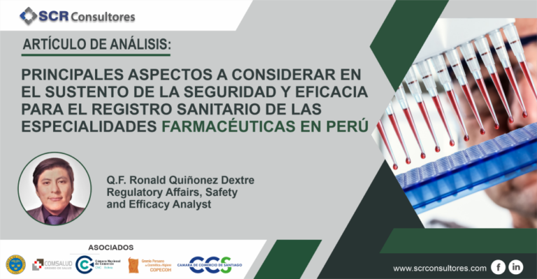 Principales aspectos a considerar en el sustento de la seguridad y eficacia para el registro ...